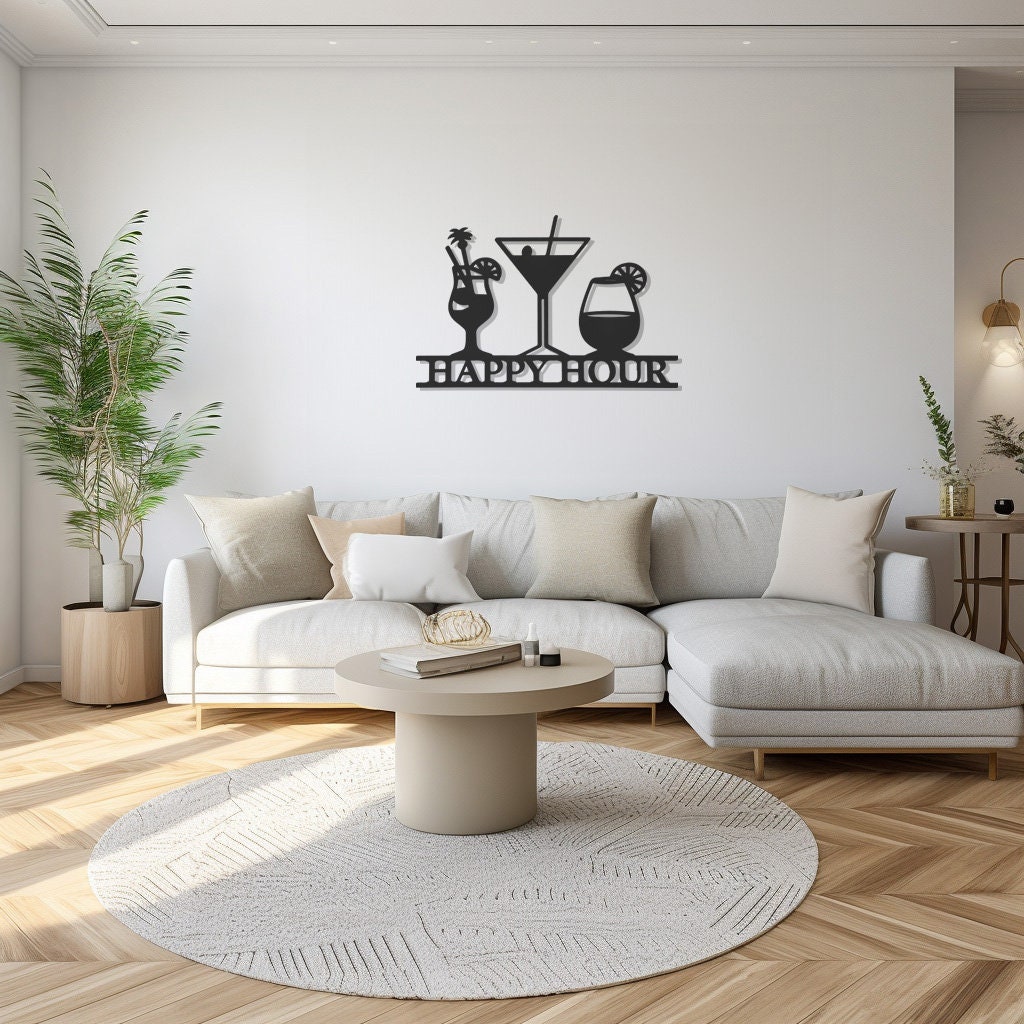 Happy Hour Wall Art-hallowen Drink Decor for Bar Wall-unique Bar Wall ...