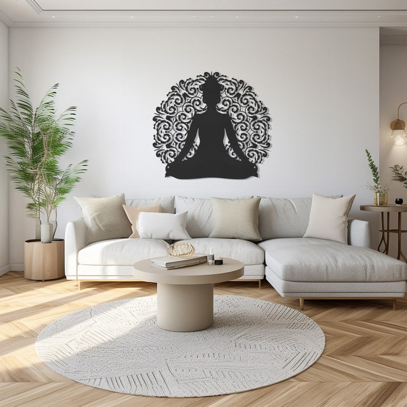 Meditation Buddha Metal Wall Art-tranquil Yoga Studio Decor ...