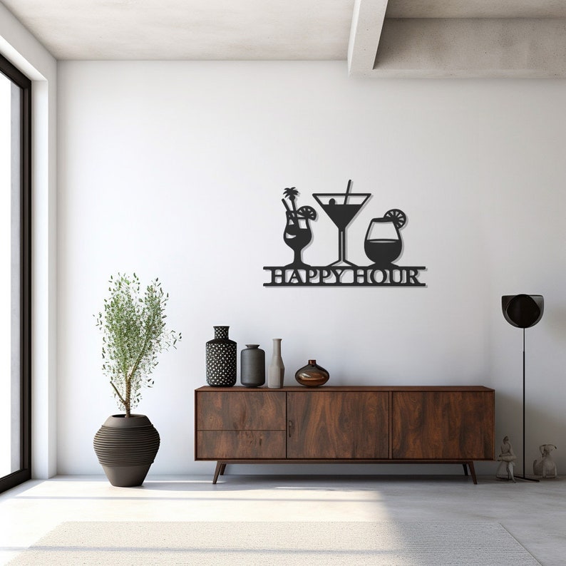 Happy Hour Wall Art-hallowen Drink Decor for Bar Wall-unique Bar Wall ...