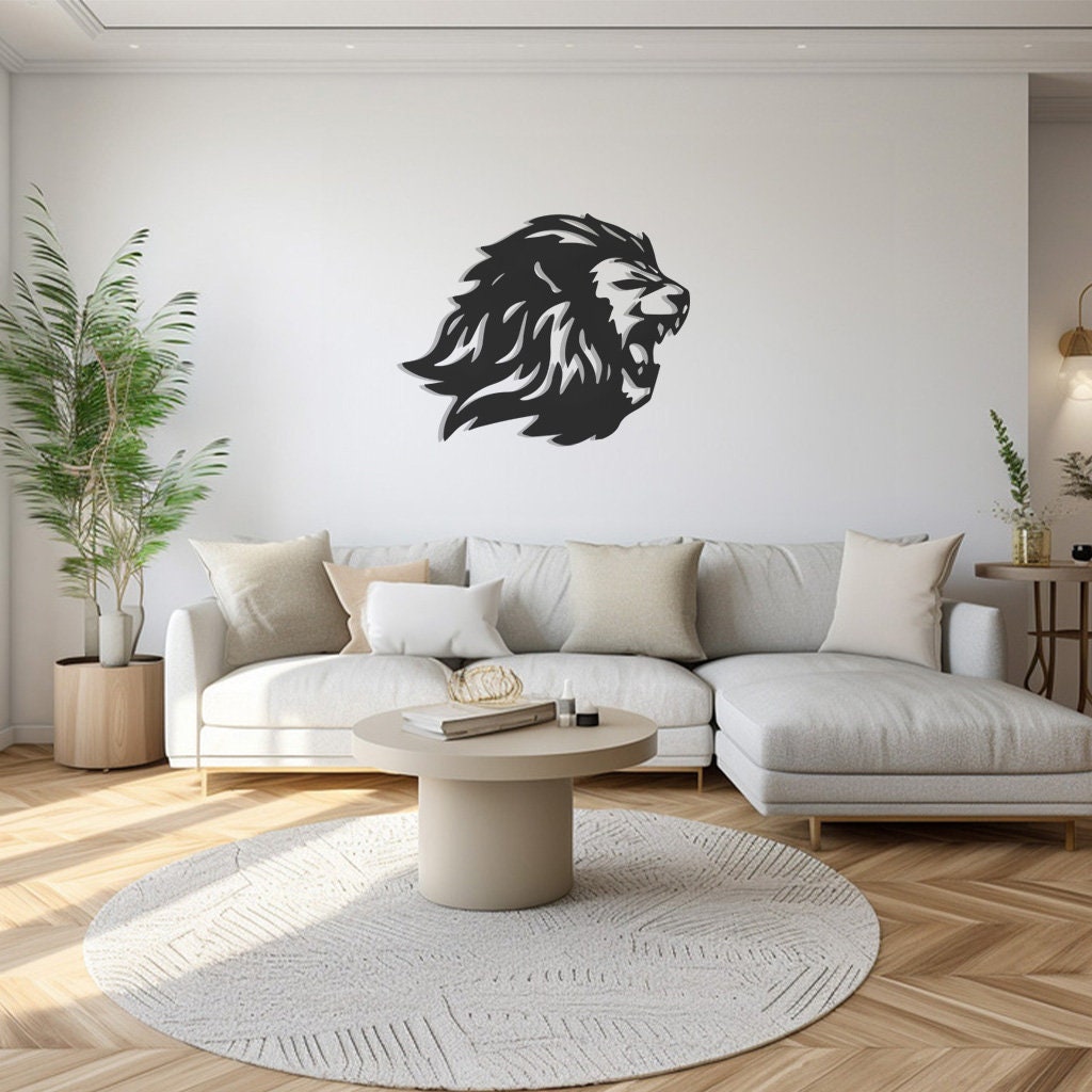 Lion Metal Wall Art-majestic Lion Decor-king of Jungle Art-safari ...