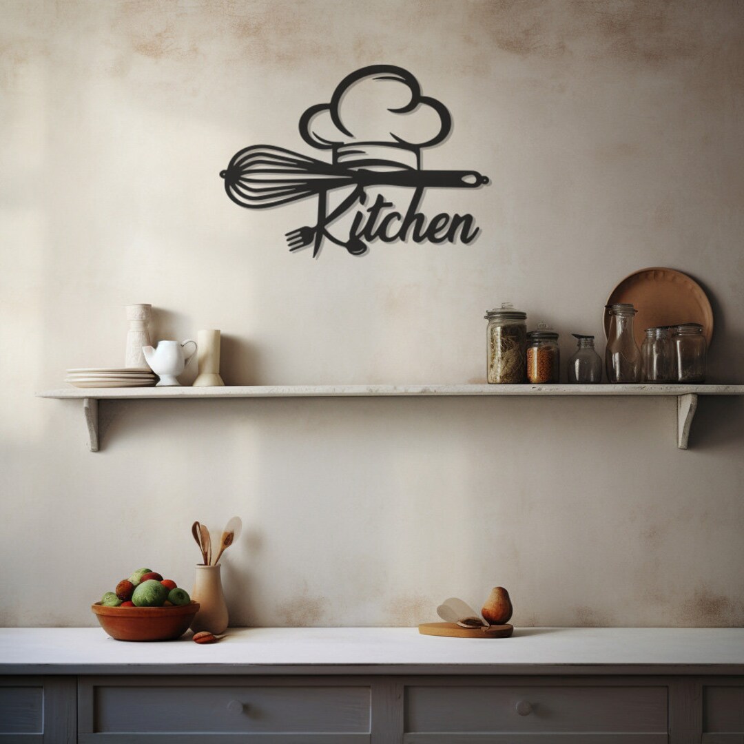 Chef Kitchen Wall Decor-kitchen Metal Wall Art-handmade Chef Artwork ...
