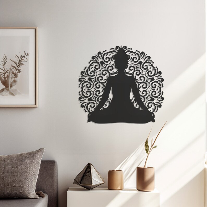 Meditation Buddha Metal Wall Art-tranquil Yoga Studio Decor ...
