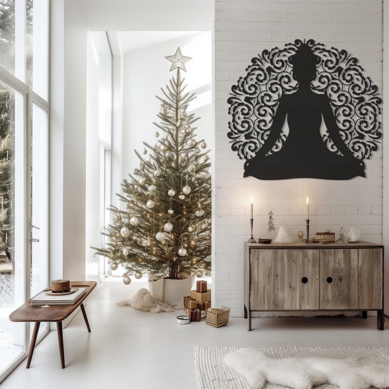 Meditation Buddha Metal Wall Art-tranquil Yoga Studio Decor ...