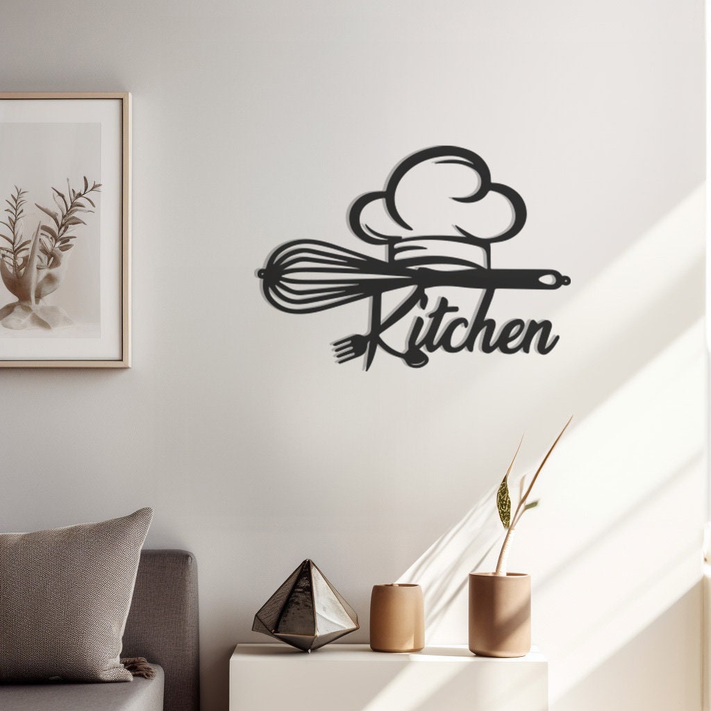 Chef Kitchen Wall Decor-kitchen Metal Wall Art-handmade Chef Artwork ...