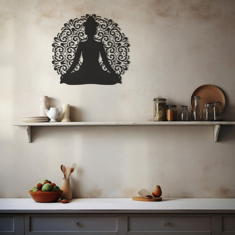 Meditation Buddha Metal Wall Art-tranquil Yoga Studio Decor ...