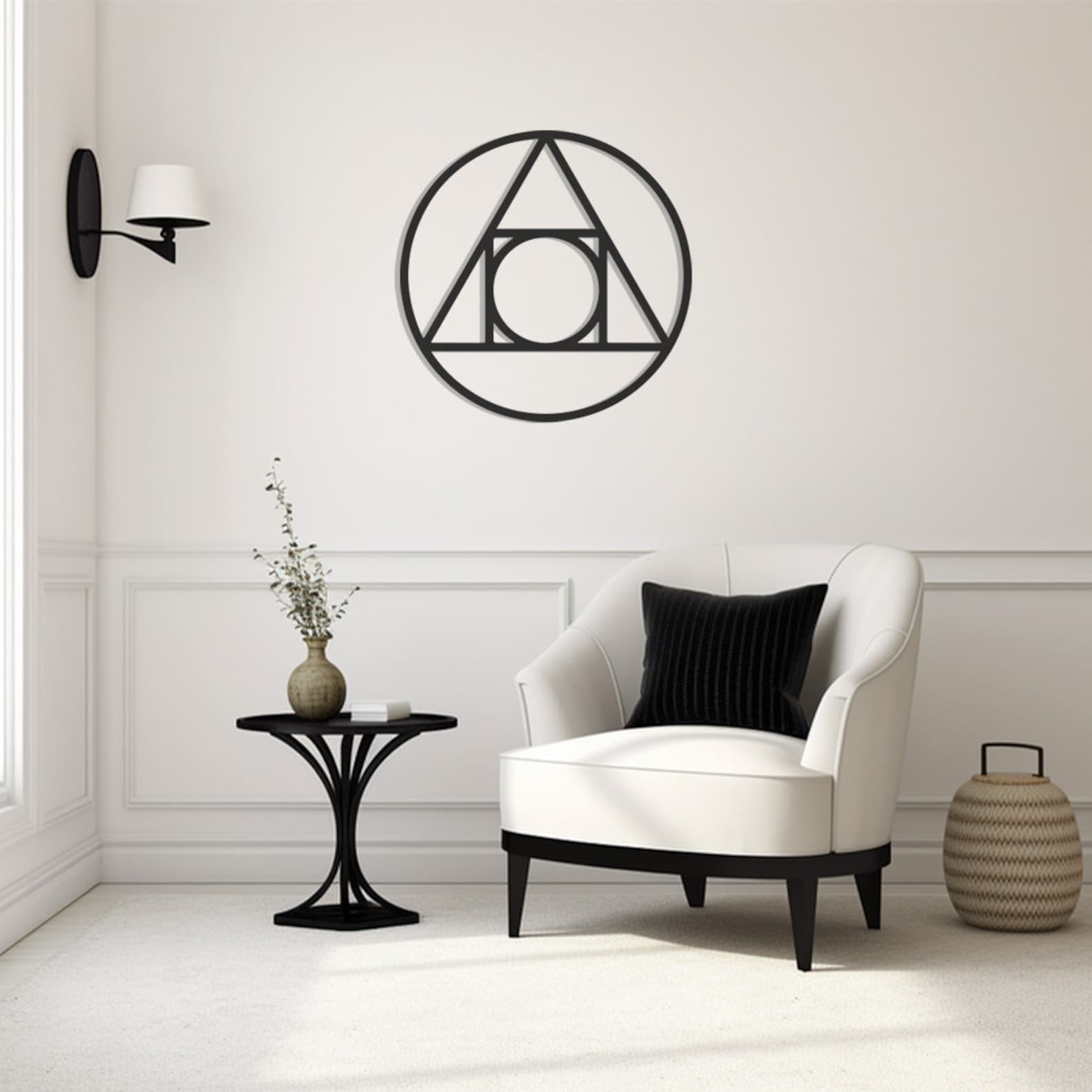Circle, Square, Triangle Geometric Design Metal Wall Art-modern ...