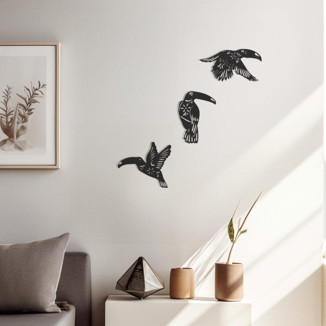 Metal Bird Silhouette Wall Art, Elegant Home Decor - Etsy