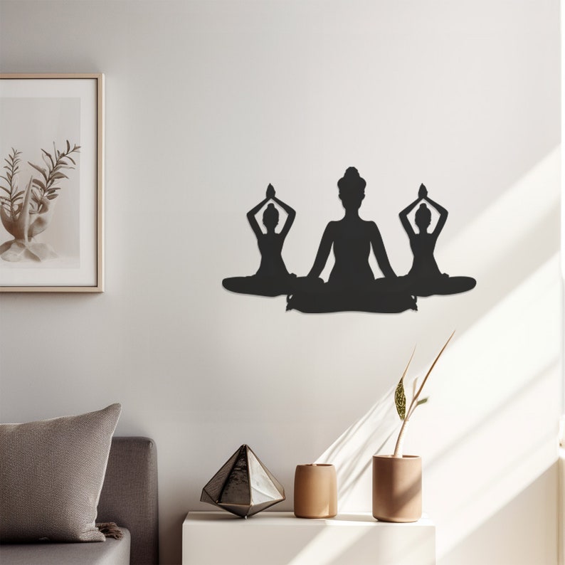 Meditation Theme Metal Wall Art-yoga Design Decor-zen Home Decor ...