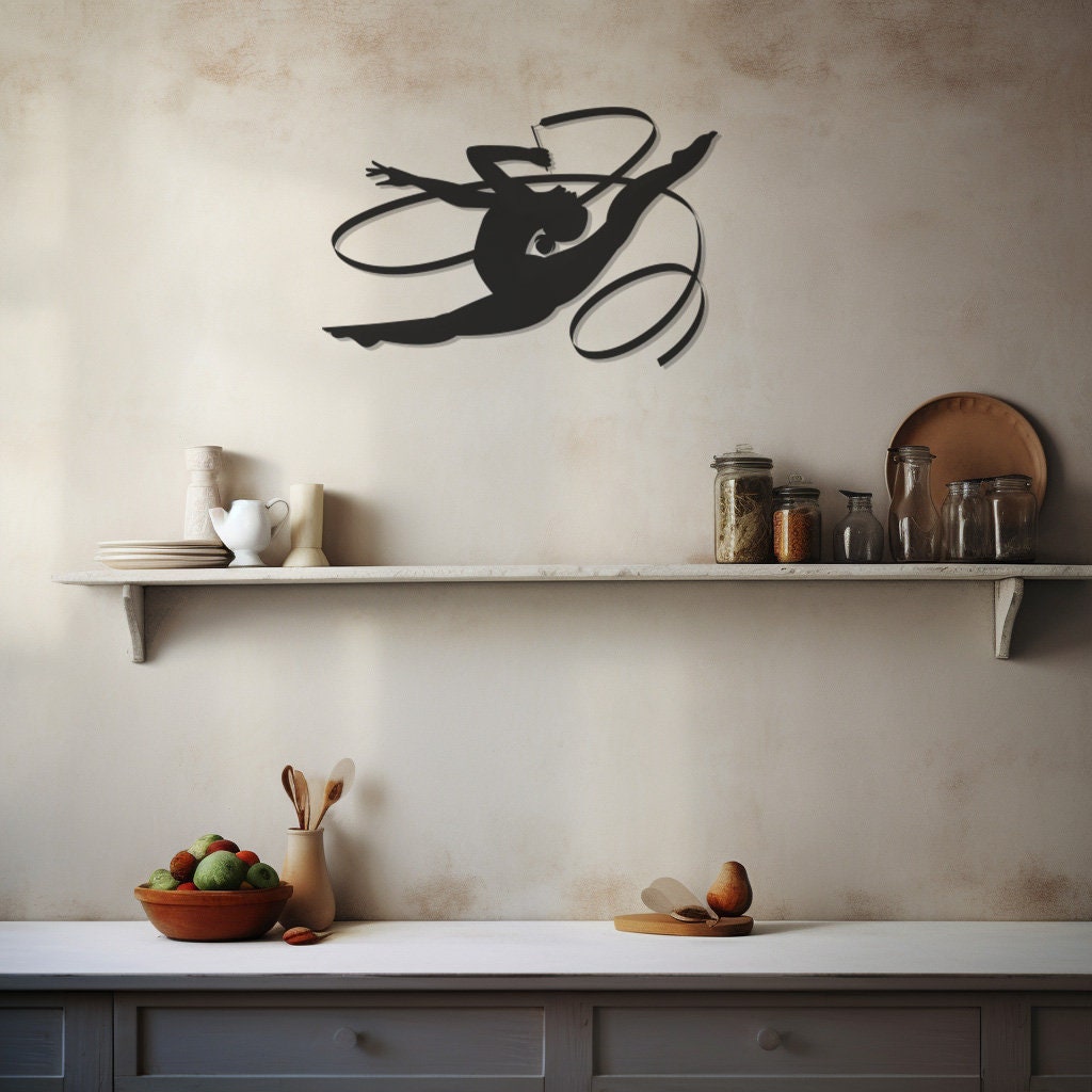 Ballerina Dance Silhouette Wall Decor-elegant Metal Wall Art-modern ...
