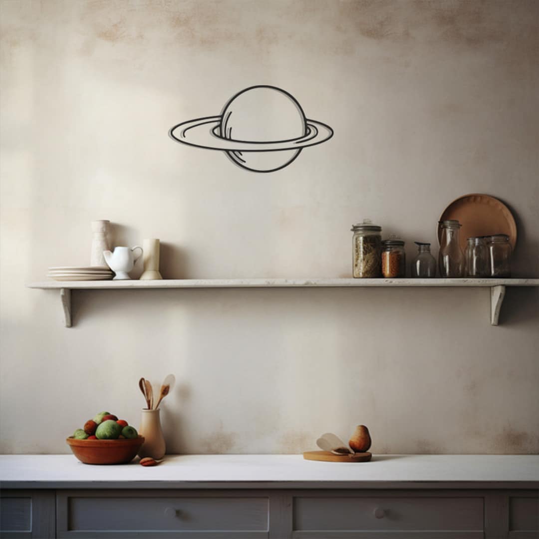Saturn Metal Wall Art: Ringed Planet Sculpture, Cosmic Decor - Etsy