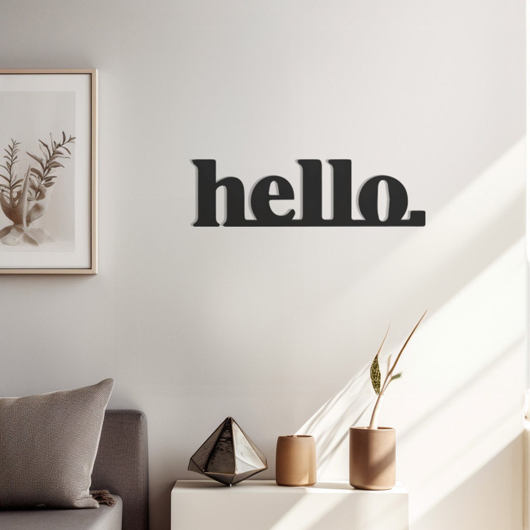 Handmade Metal Hello Wall Art: Modern Farmhouse Decor - Etsy
