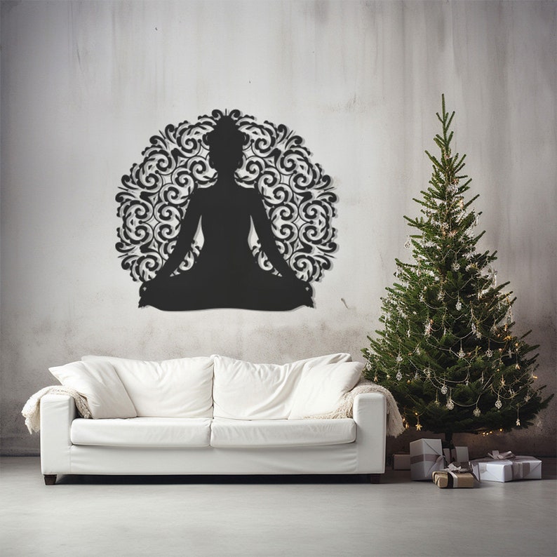 Meditation Buddha Metal Wall Art-tranquil Yoga Studio Decor ...