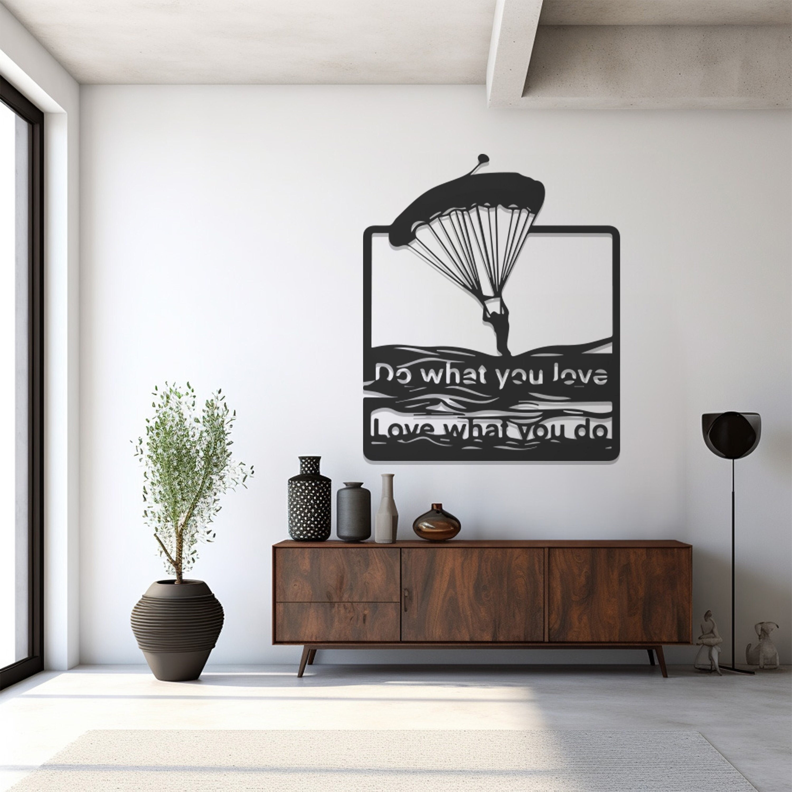 Parachute Metal Wall Art-modern Home Decor-large Aviation Inspired ...