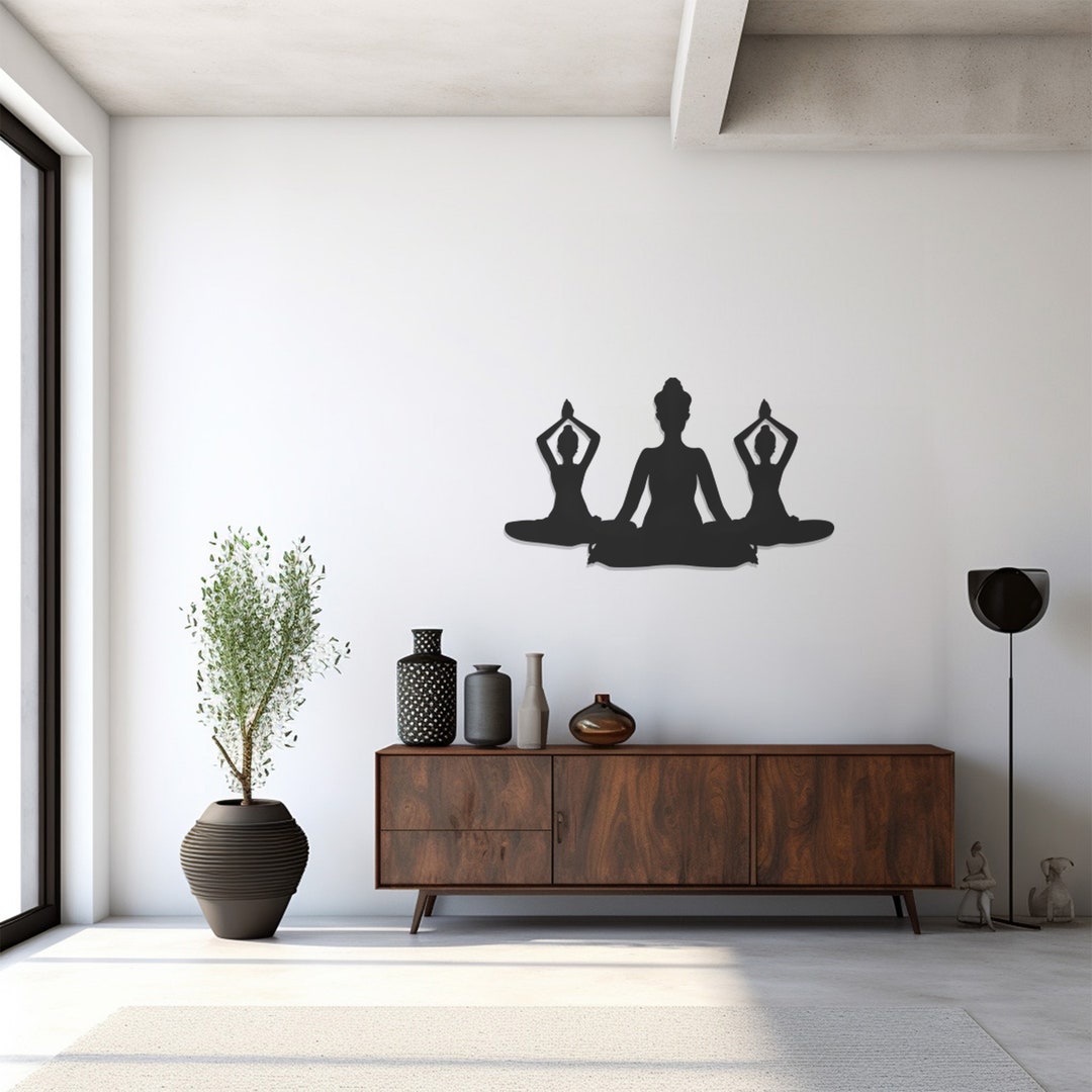 Meditation Theme Metal Wall Art-yoga Design Decor-zen Home Decor ...