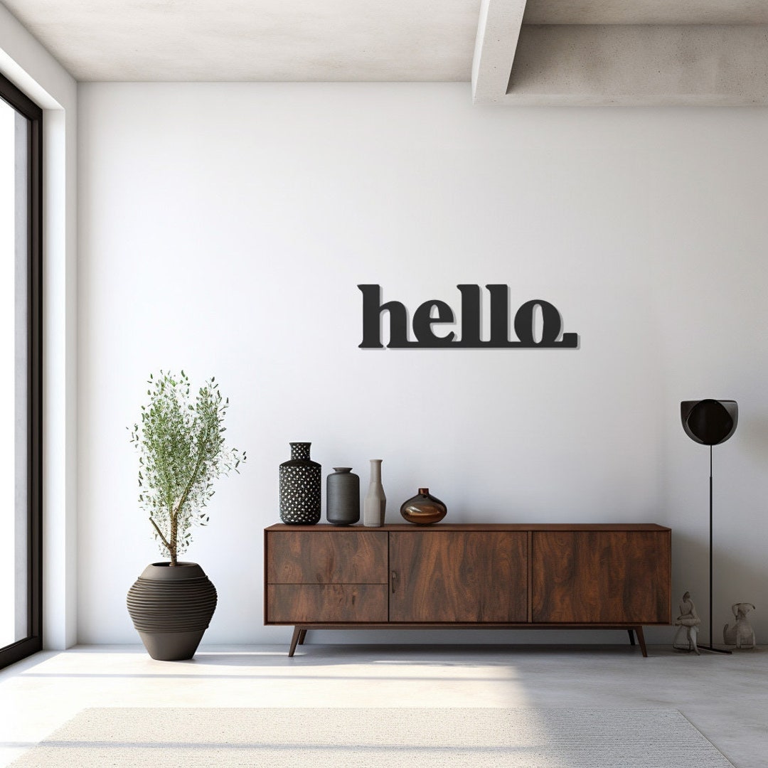 Hello Hola Salut Wall Art for Welcome Home Entrway Metal Decor for ...