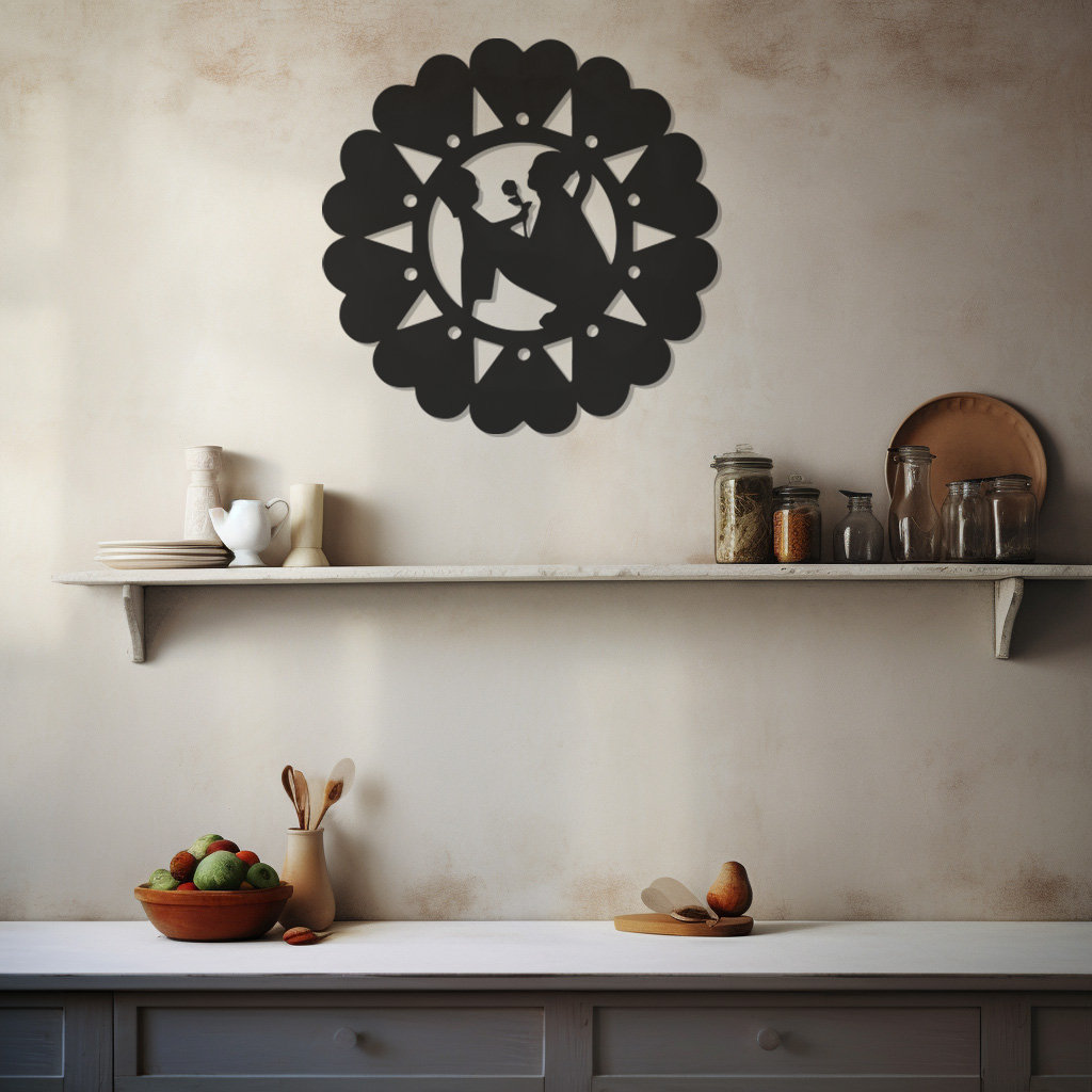 Artistic Mom and Girl Silhouette Decor-unique Metal Wall Art for Home ...