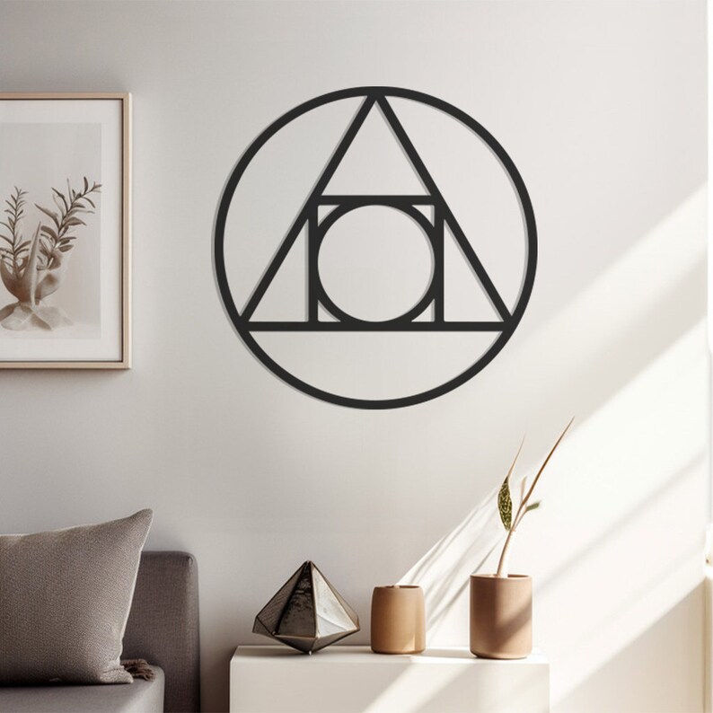 Circle, Square, Triangle Geometric Design Metal Wall Art-modern ...