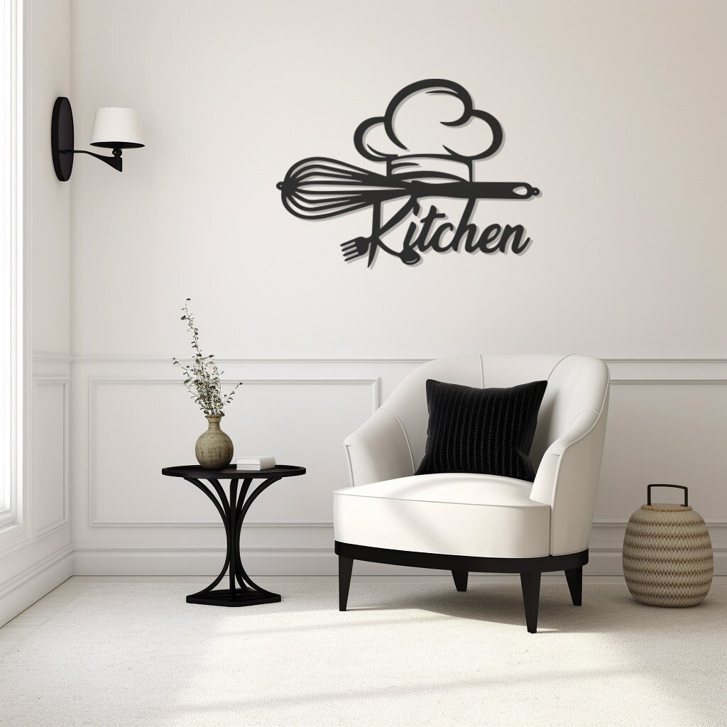 Chef Kitchen Wall Decor-kitchen Metal Wall Art-handmade Chef Artwork ...