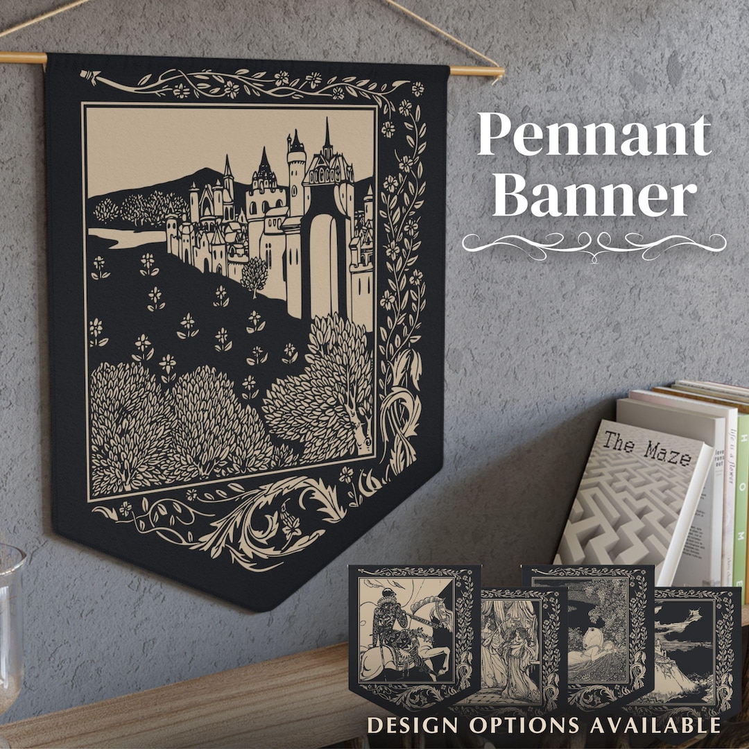 Castle Field Pennant, Vintage Dark Academia Gothic Castlecore Flag ...