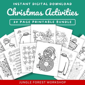 Christmas Worksheet Bundle Printable Holiday Busy Book - Kids ...