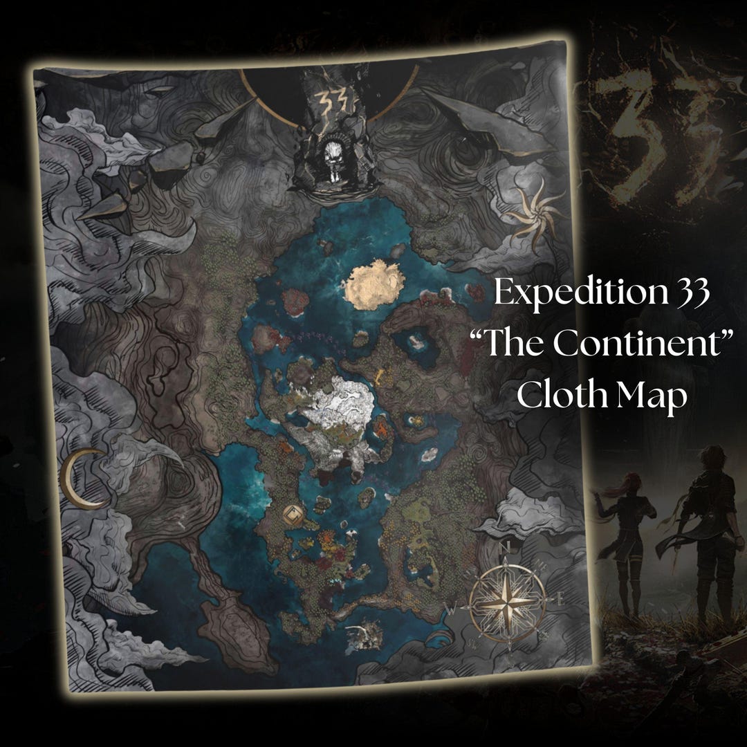 The Continent Cloth Map - Clair Obscur Expedition 33 Inspired Cloth ...