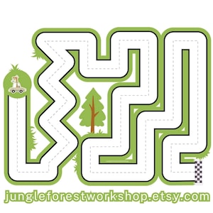 Pencil Control Road Tracing Cute Animals in Cars Pre Writing Printable ...