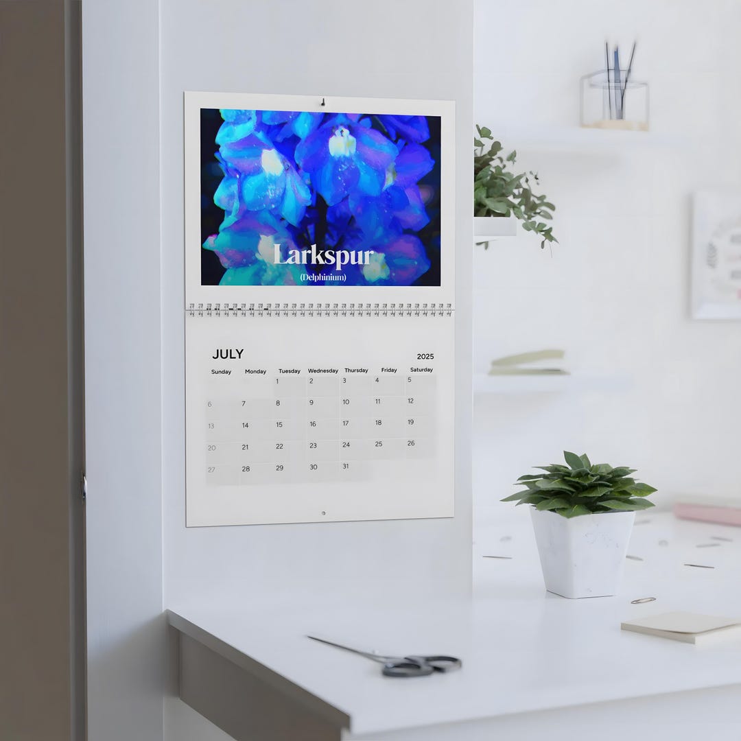 2025 Calendar, Birth Month Flowers Wall Calendar, Floral Monthly ...