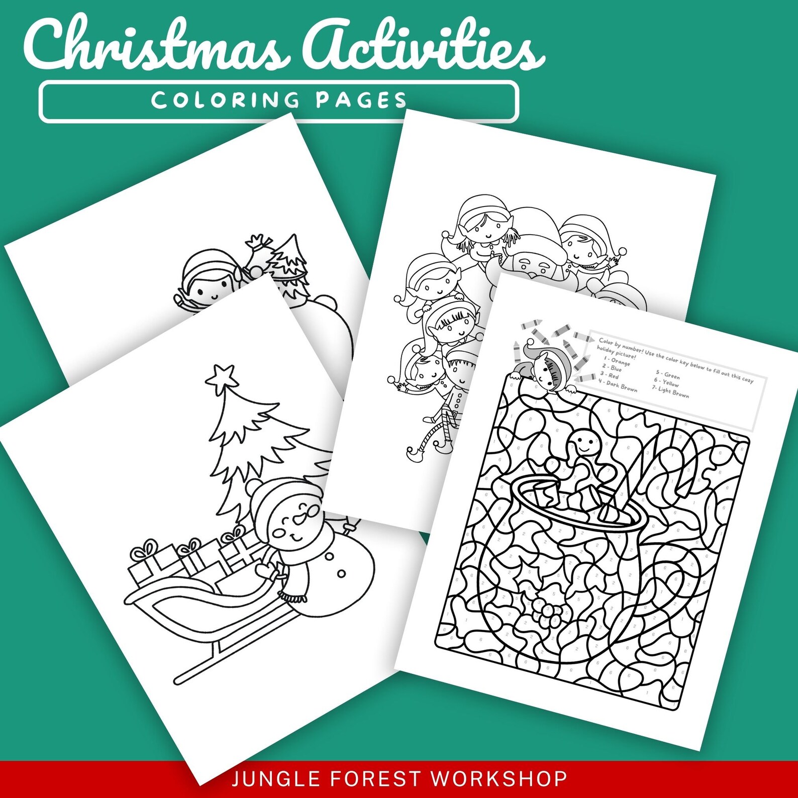 Christmas Worksheet Bundle Printable Holiday Busy Book - Kids ...