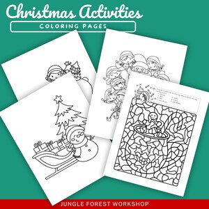 Christmas Worksheet Bundle Printable Holiday Busy Book - Kids ...