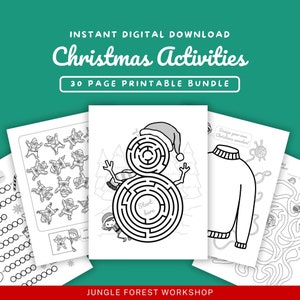 Christmas Worksheet Bundle Printable Holiday Busy Book - Kids ...