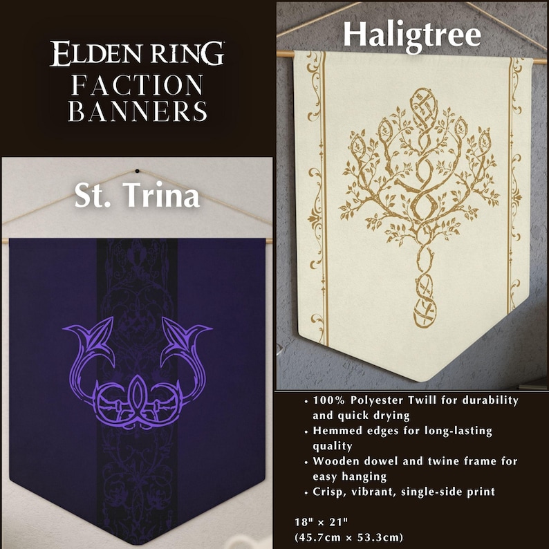 Elden Ring Inspired Faction Banners - Medieval Fantasy Wall Flags, Wall ...