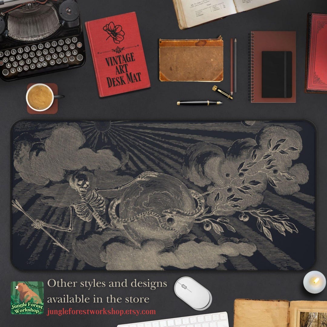Memento Mori Desk Mat Art Vintage Classic | Dark Academia Elegant ...