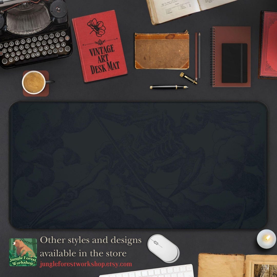 Memento Mori Desk Mat: Vintage Gothic Dark Academia Office Decor - Etsy