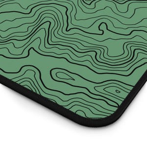 Desk Mat, Green Topographic Mouse Pad, Modern Minimalist Office Desk ...