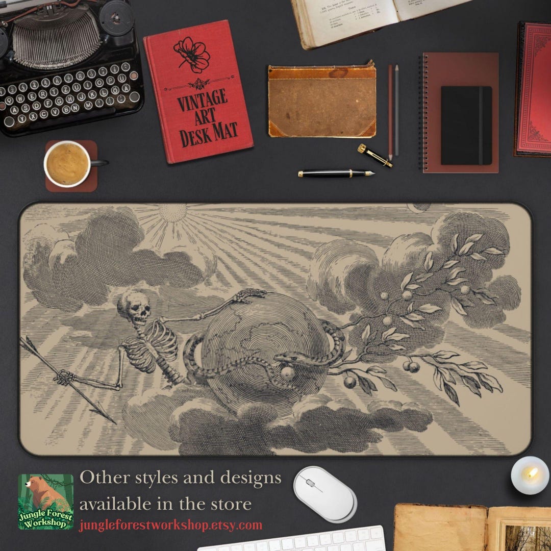 Memento Mori Desk Mat Art Vintage Classic | Dark Academia Elegant ...