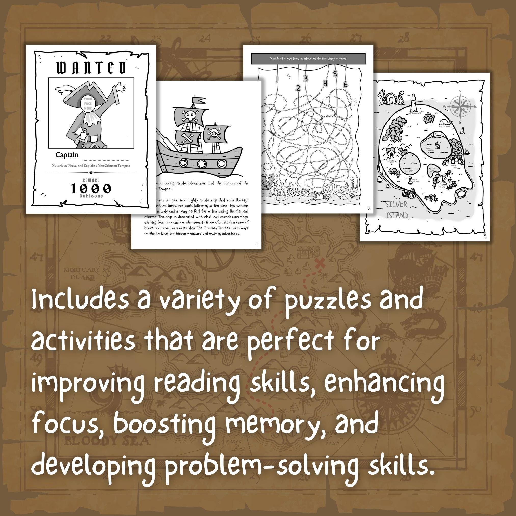 Printable Pirate Island Adventure Reading and Puzzle Escape Room ...