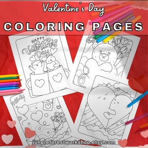 Cute Valentine's Day Coloring Pages | 4 Page Hearts Day Coloring Page ...