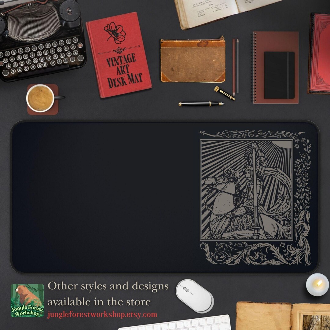 Knight Lance Horse Desk Mat | Vintage Classic | Medieval Castle Art ...