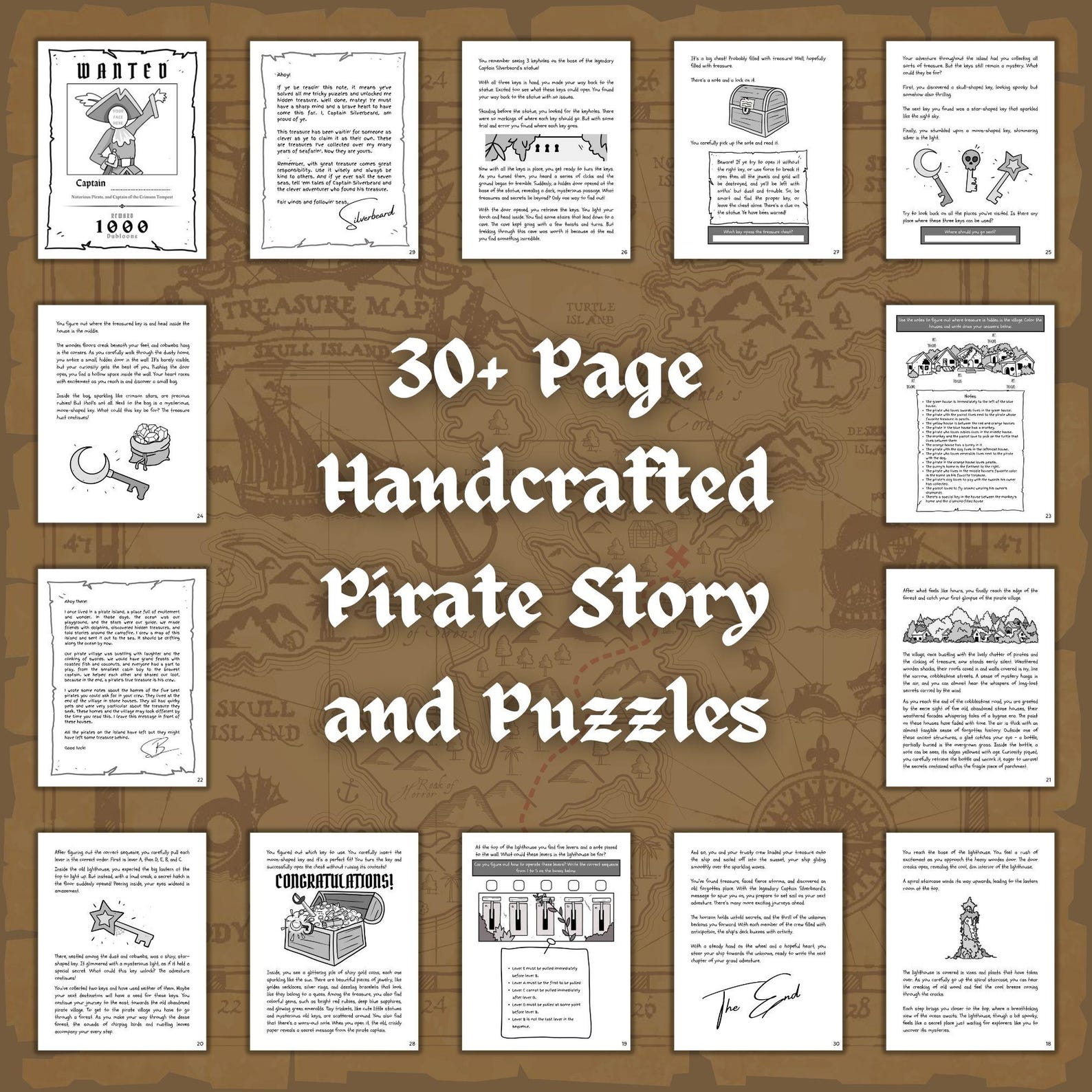 Printable Pirate Island Adventure Reading and Puzzle Escape Room ...