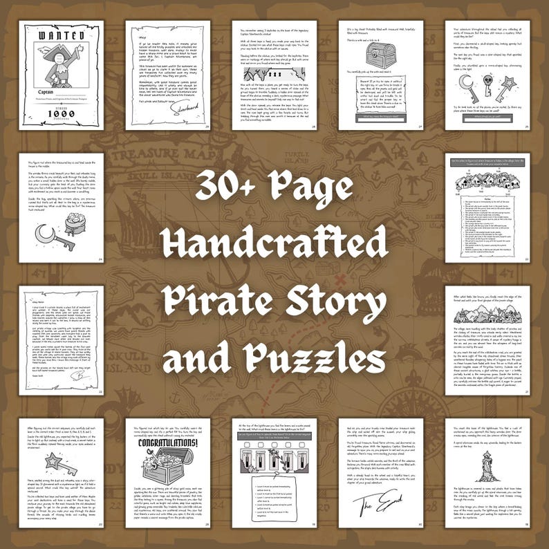 Printable Pirate Island Adventure Reading and Puzzle Escape Room ...