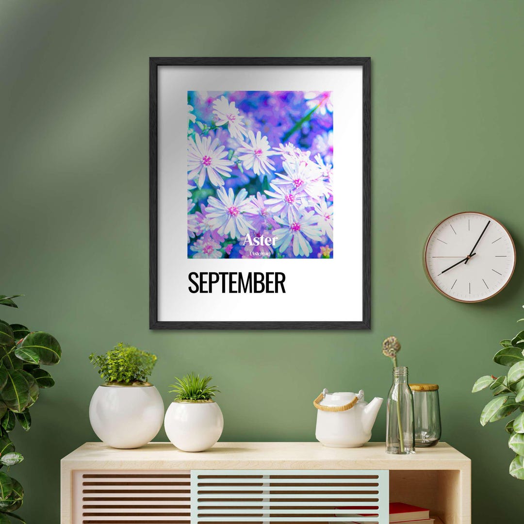 Elegant Birth Month Flowers Printable Wall Art September, Instant ...