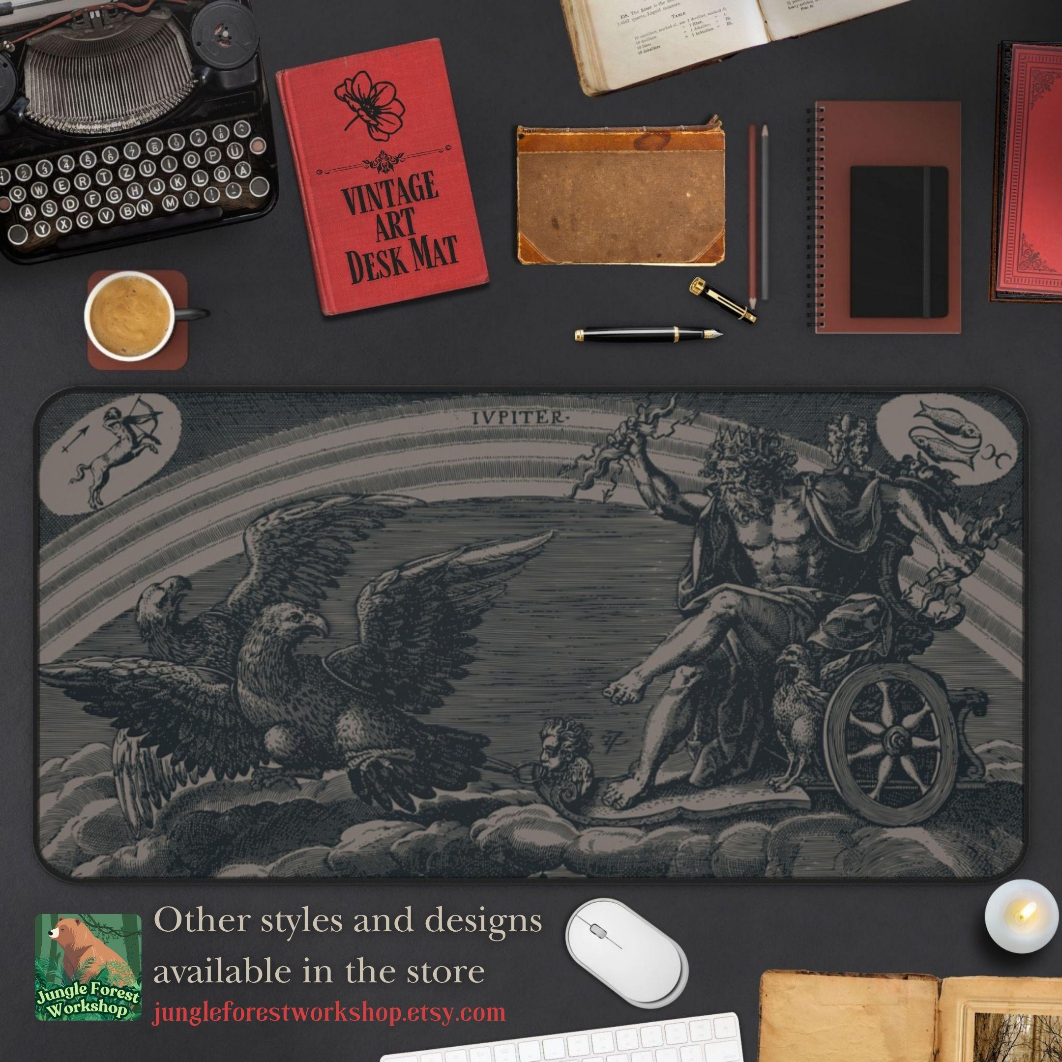 Mythology Zeus Desk Mat Art Vintage Classic | Dark Academia Elegant ...