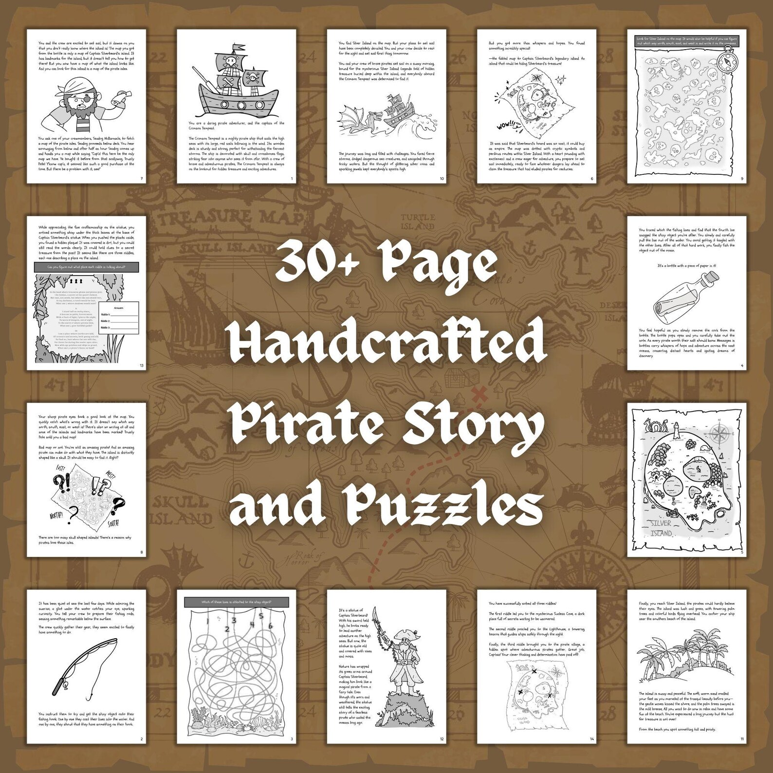 Printable Pirate Island Adventure Reading and Puzzle Escape Room ...