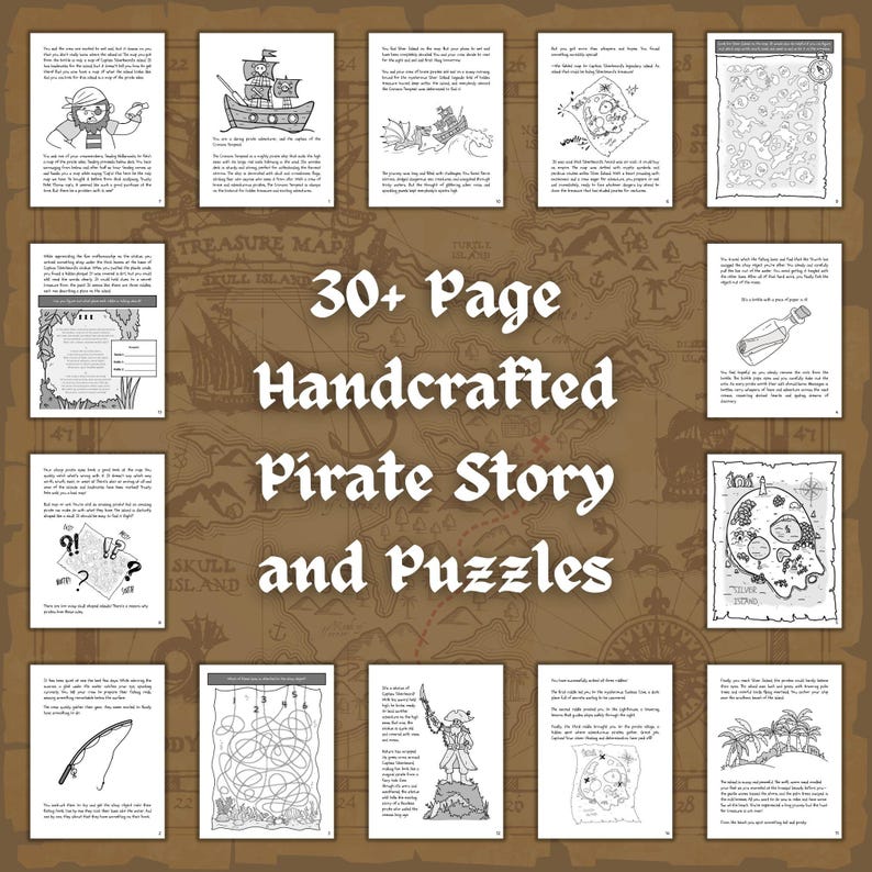 Printable Pirate Island Adventure Reading and Puzzle Escape Room ...