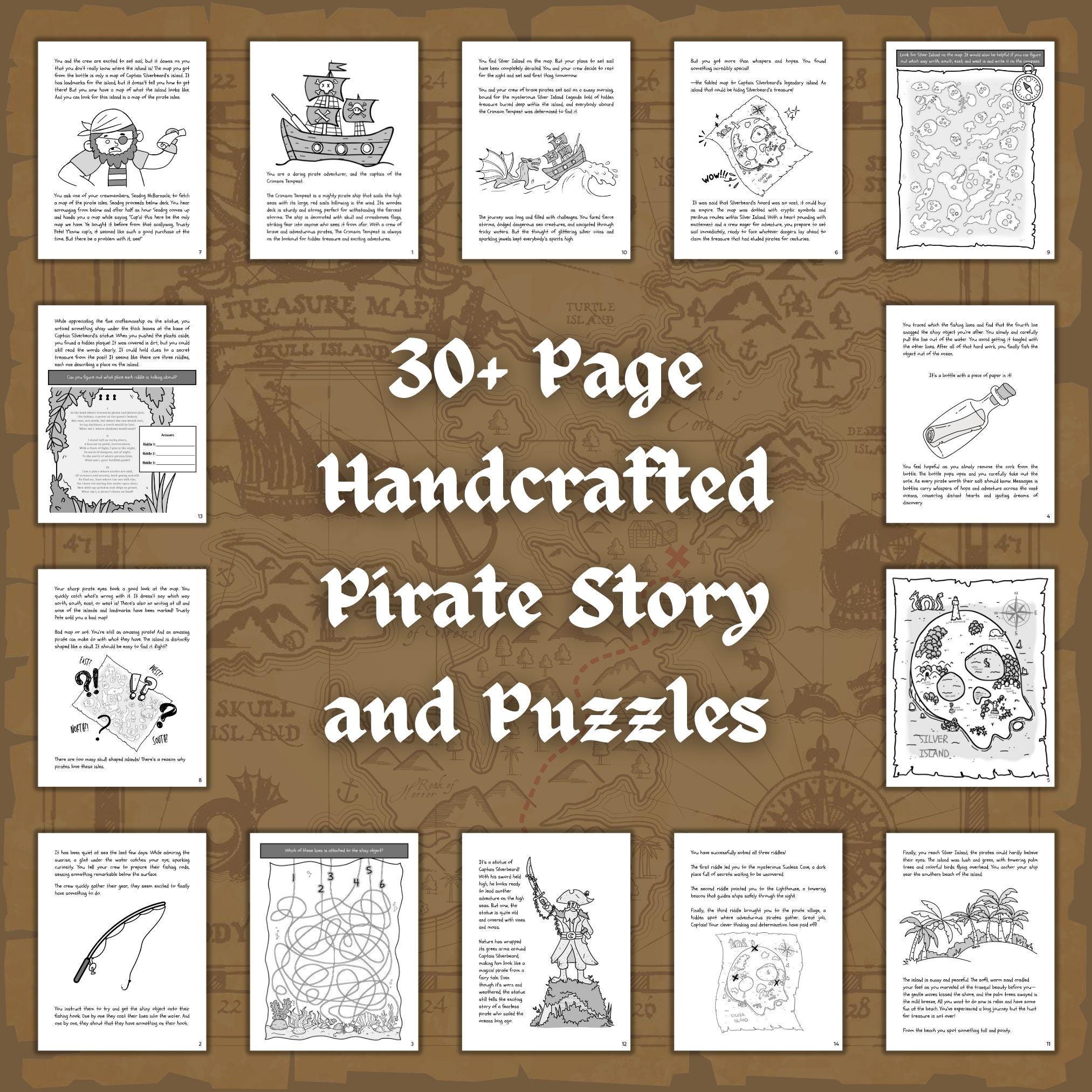 Printable Pirate Island Adventure Reading and Puzzle Escape Room ...