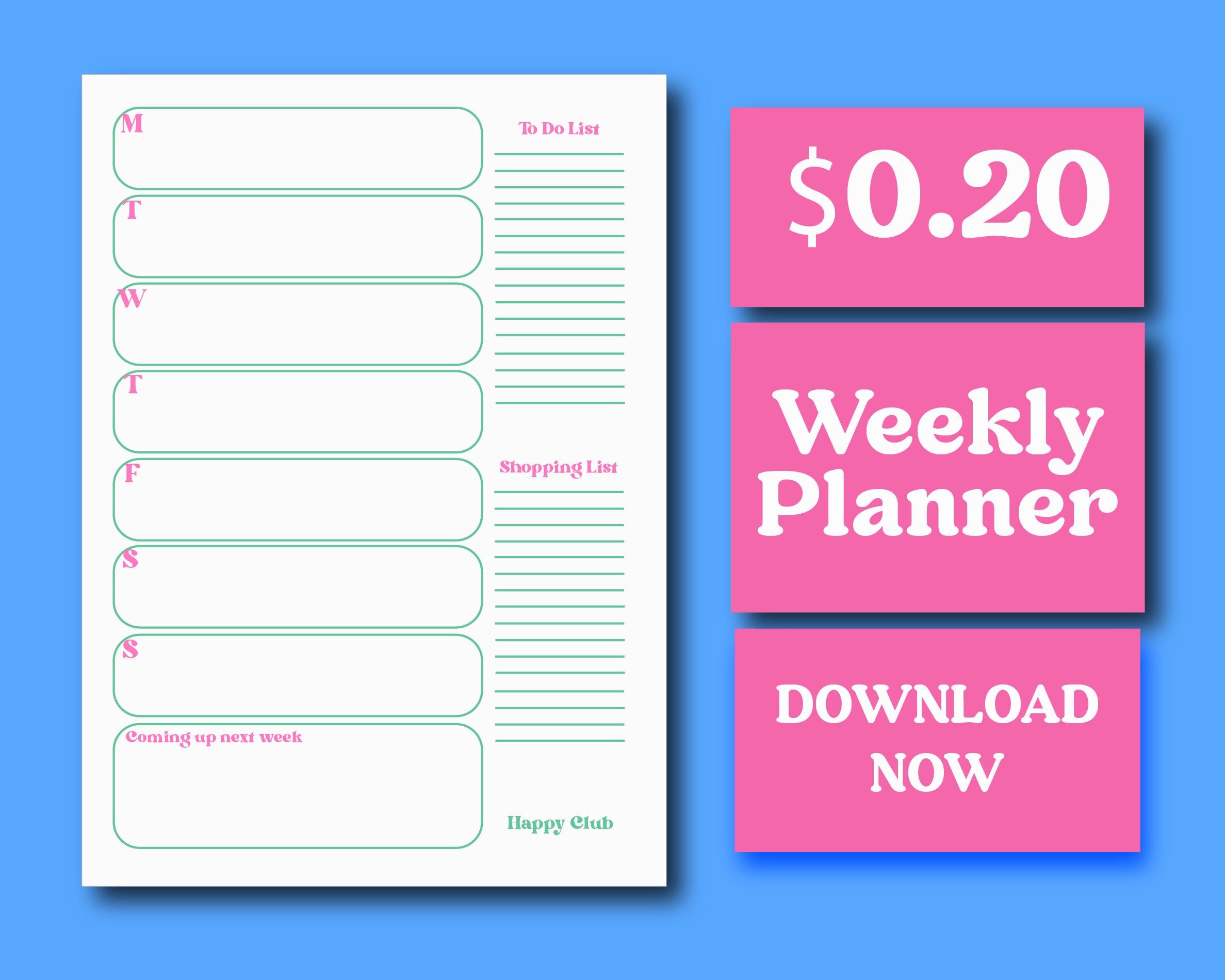 Weekly Plan Template With Our Printable Weekly Planner1 Week on 1 Page ...