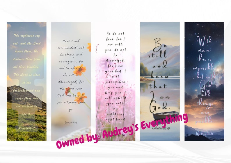 16 Sets Ready-to-print Bible Verse Bookmarks | Uplifting Christian ...