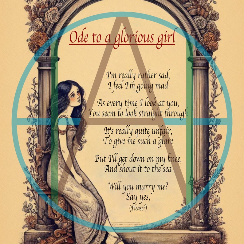 Ode to a Glorious Girl Poem Unframed - Etsy