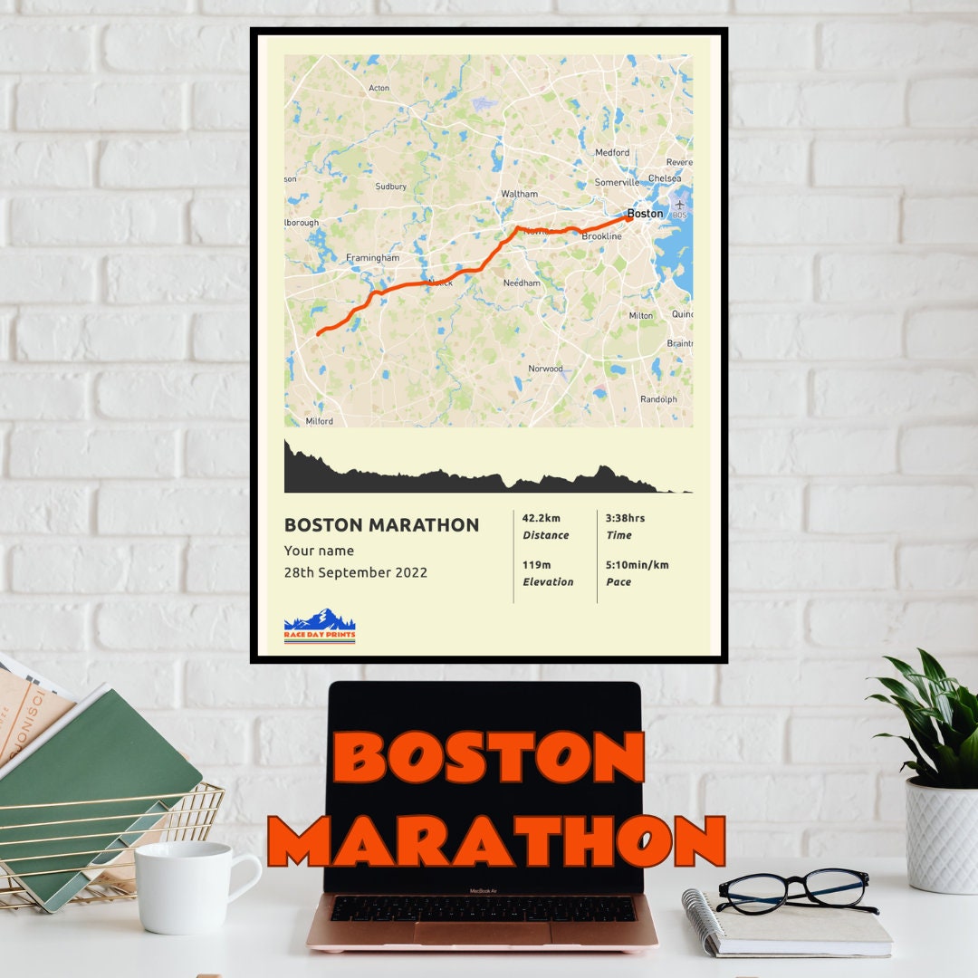 Personalised Boston Marathon Poster FREE Shipping - Etsy