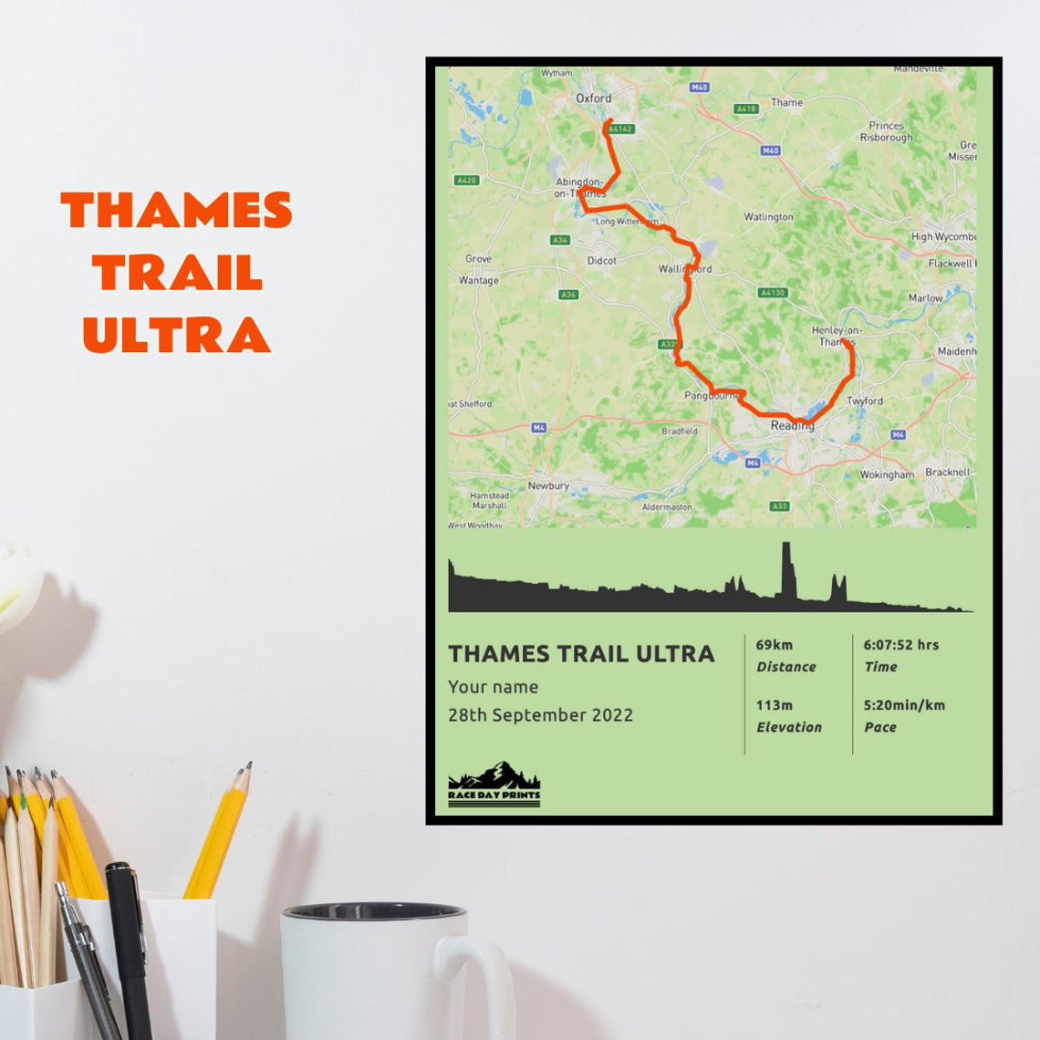 Personalised Thames Trail Ultra Poster FREE Shipping - Etsy
